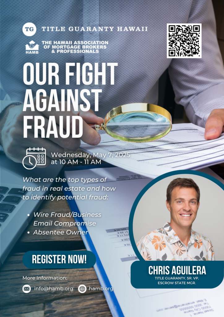 Our Fight Against Fraud – Title Guaranty Webinar – HAMB